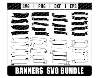 Banner Svg Bundle, Banner Clipart, Banners Png, Birthday Banner Svg ...