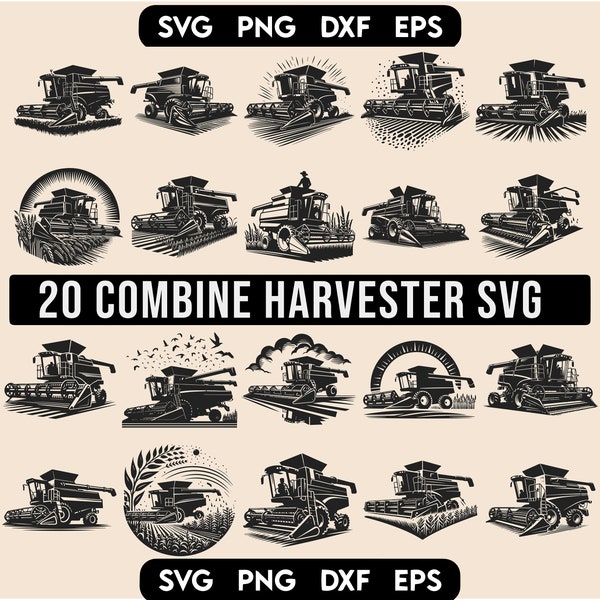 Farm Combine Svg - Etsy