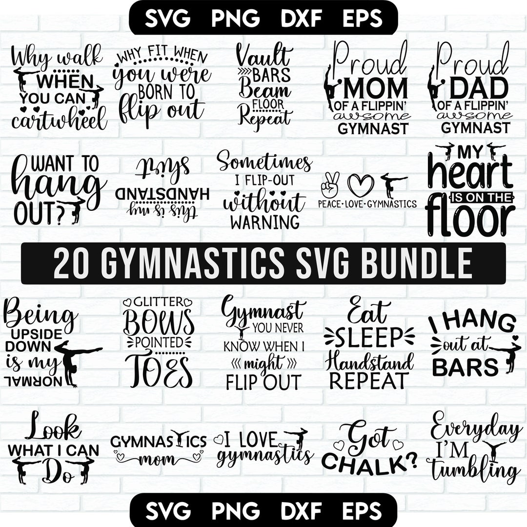 Gymnastics SVG Bundle, Gymnastics SVG, Gymnast Cut File, Gymnastics ...