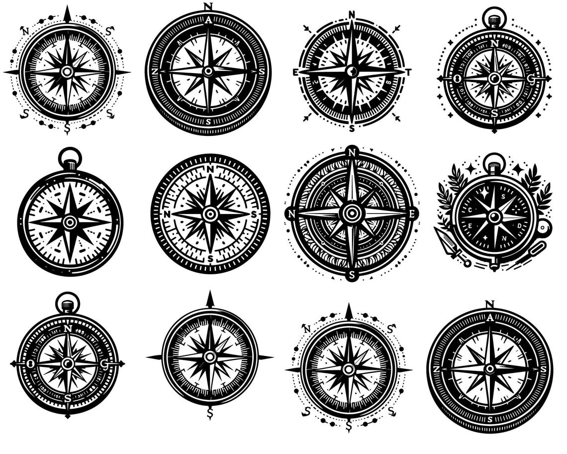 Compass Svg Bundle, Compass Svg, Nautical Compass, Vintage Compass ...