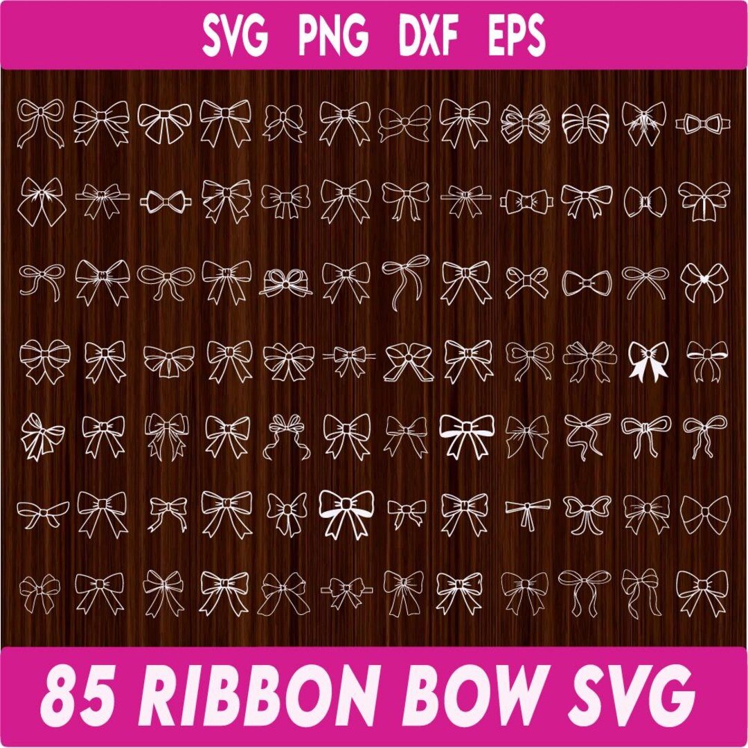 Boho Ribbon Svg Bundle, Ribbon Bow Svg, Bow Svg, Coquette Bow Svg, Hand ...