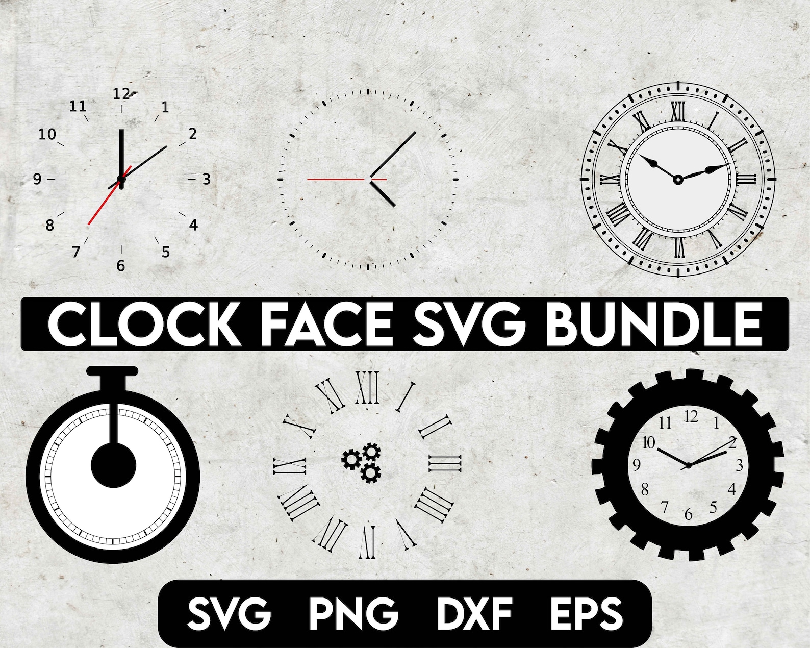Clock Face Svg Bundle Clock Face Clipart Clock Svg Roman - Etsy