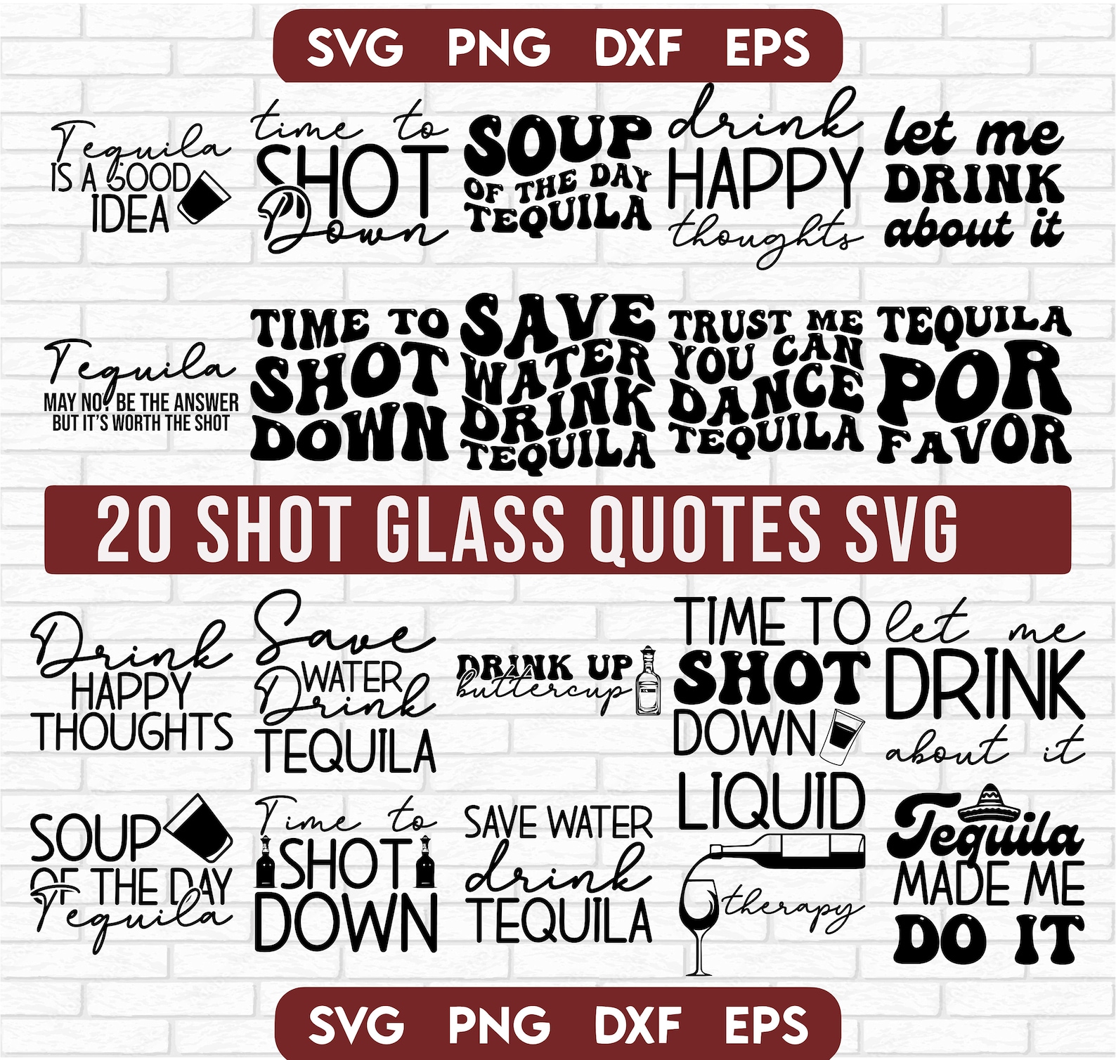Shot Glass Quotes Svg Bundle, Shot Svg, Shot Glass Wrap Svg, Tequila ...