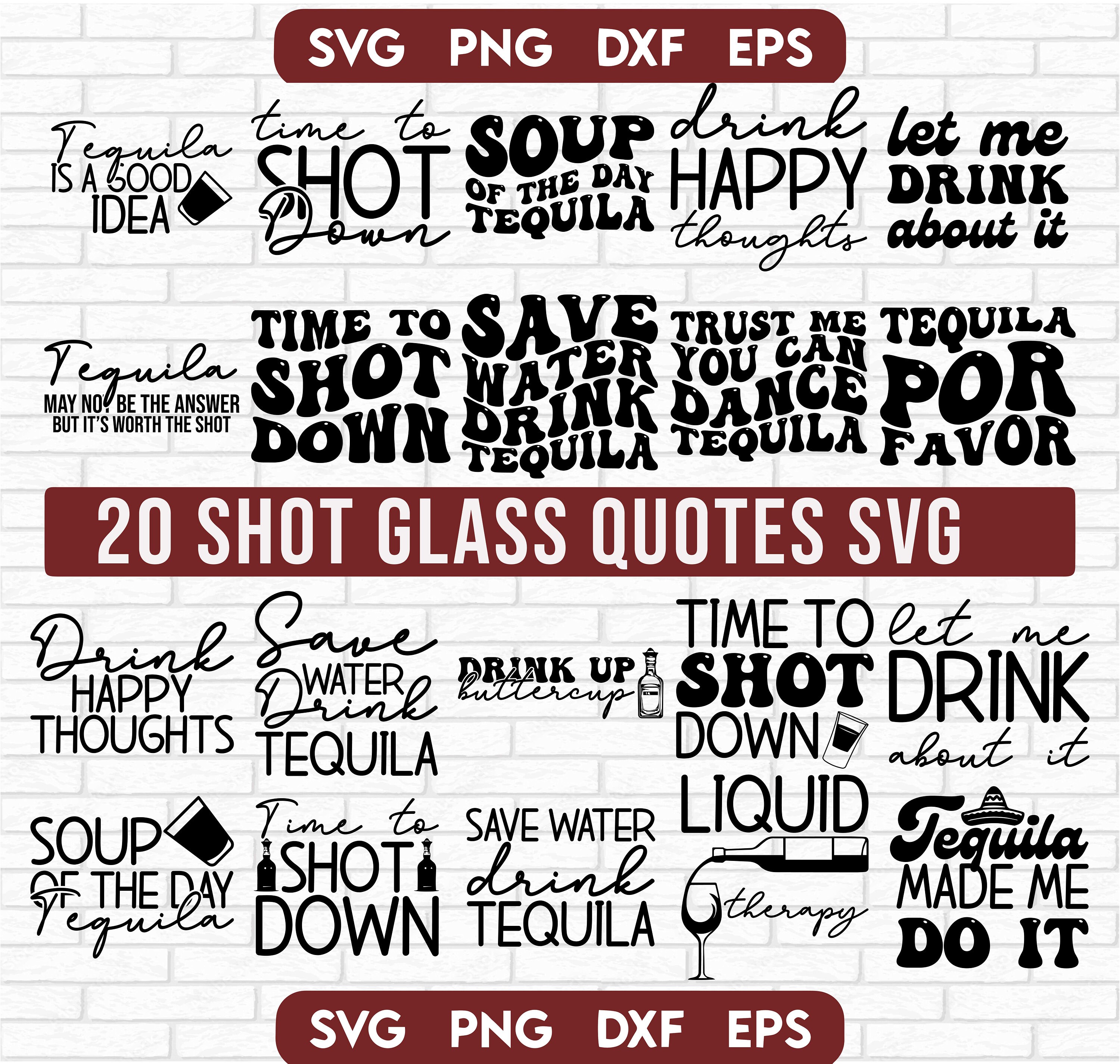 Shot Glass Quotes Svg Bundle, Shot Svg, Shot Glass Wrap Svg, Tequila ...