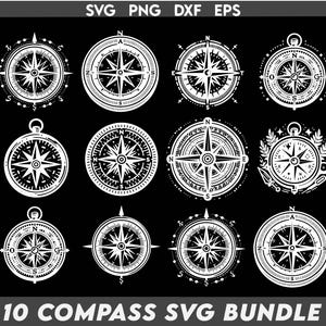 Compass Svg Bundle, Compass Svg, Nautical Compass, Vintage Compass ...