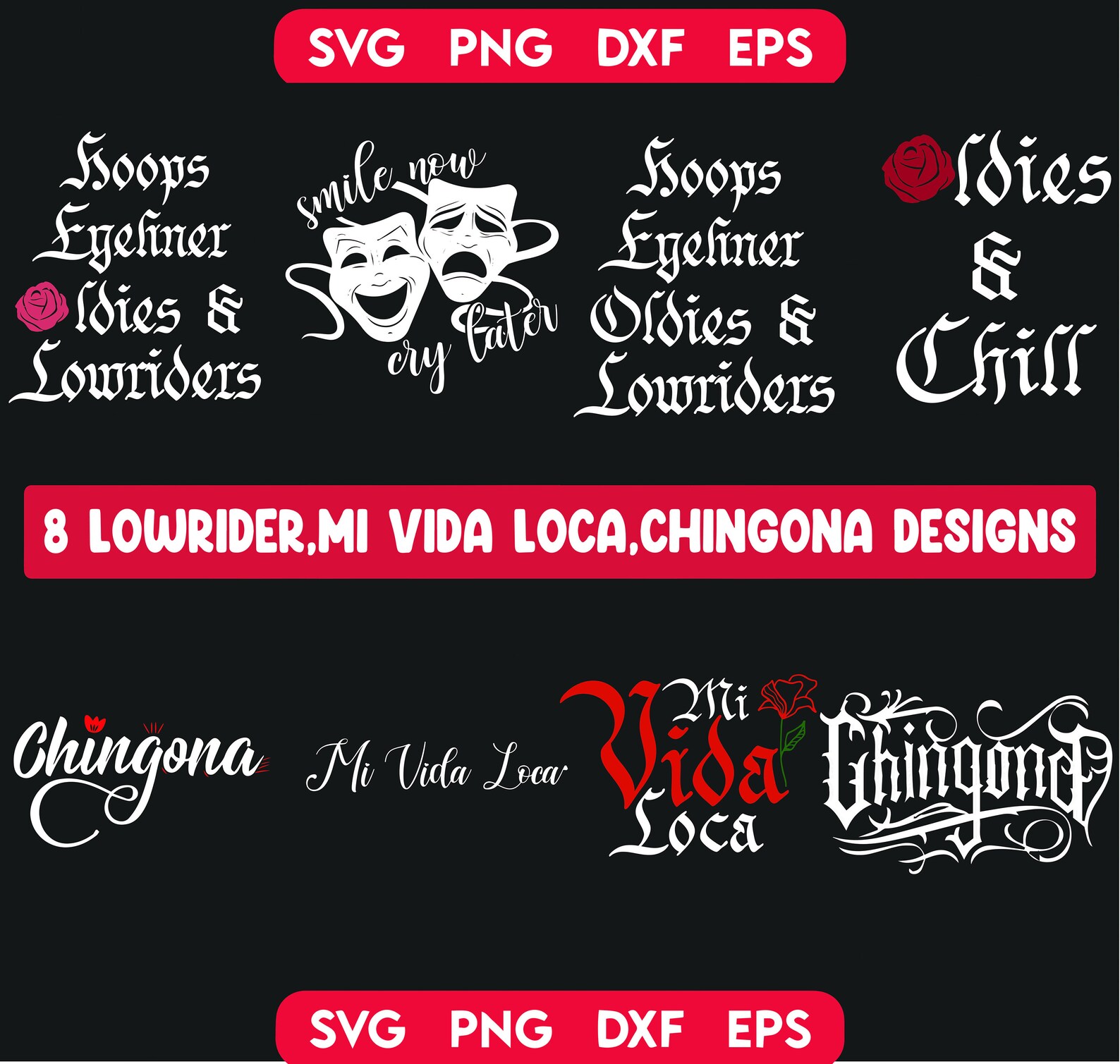 Lowrider SVG Bundle, Mi Vida Loca SVG, Chingona Svg, Latina Svg ...