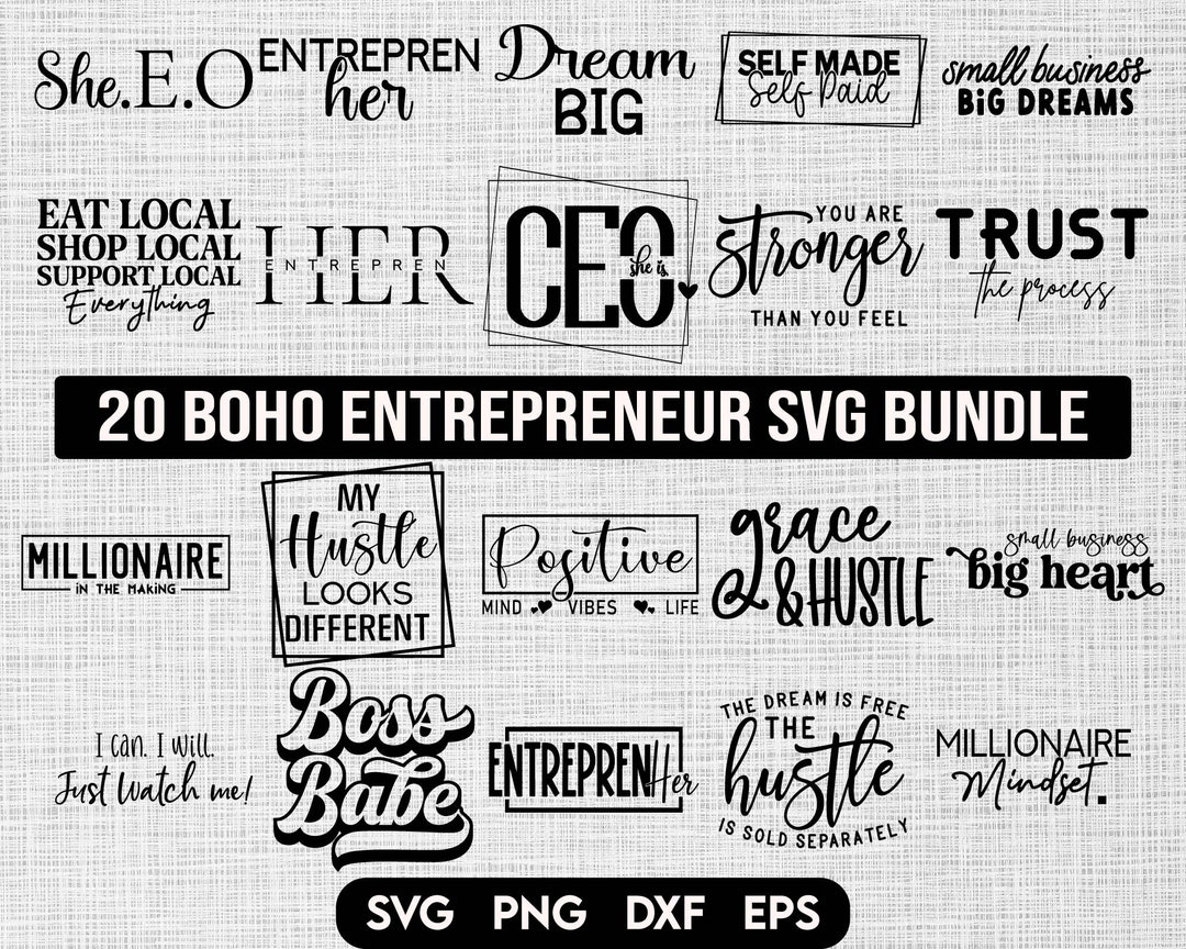 Entrepreneur Svg Bundle, Small Business Owner Svg, Entrepreneurship Svg ...