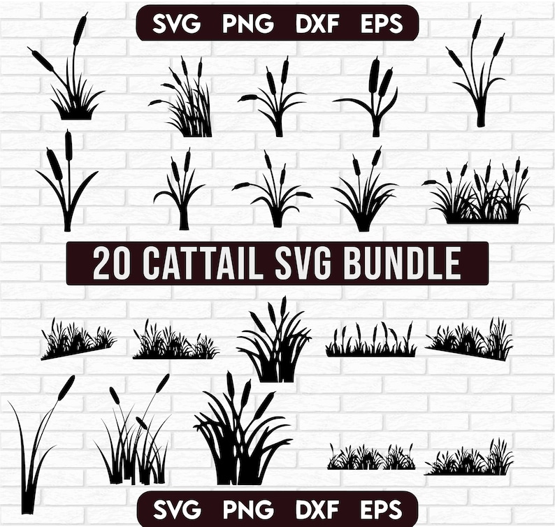 Cattail Svg,cattail Flower Svg,cattail Vector,cattail Bundle,grass Svg ...