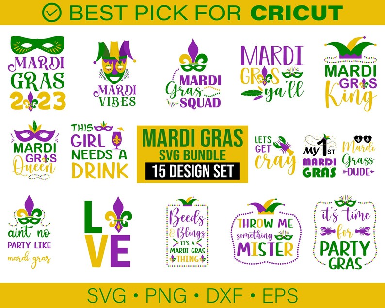 Mardi Gras SVG Bundle Mardi Gras Clipart Carnival Mask - Etsy