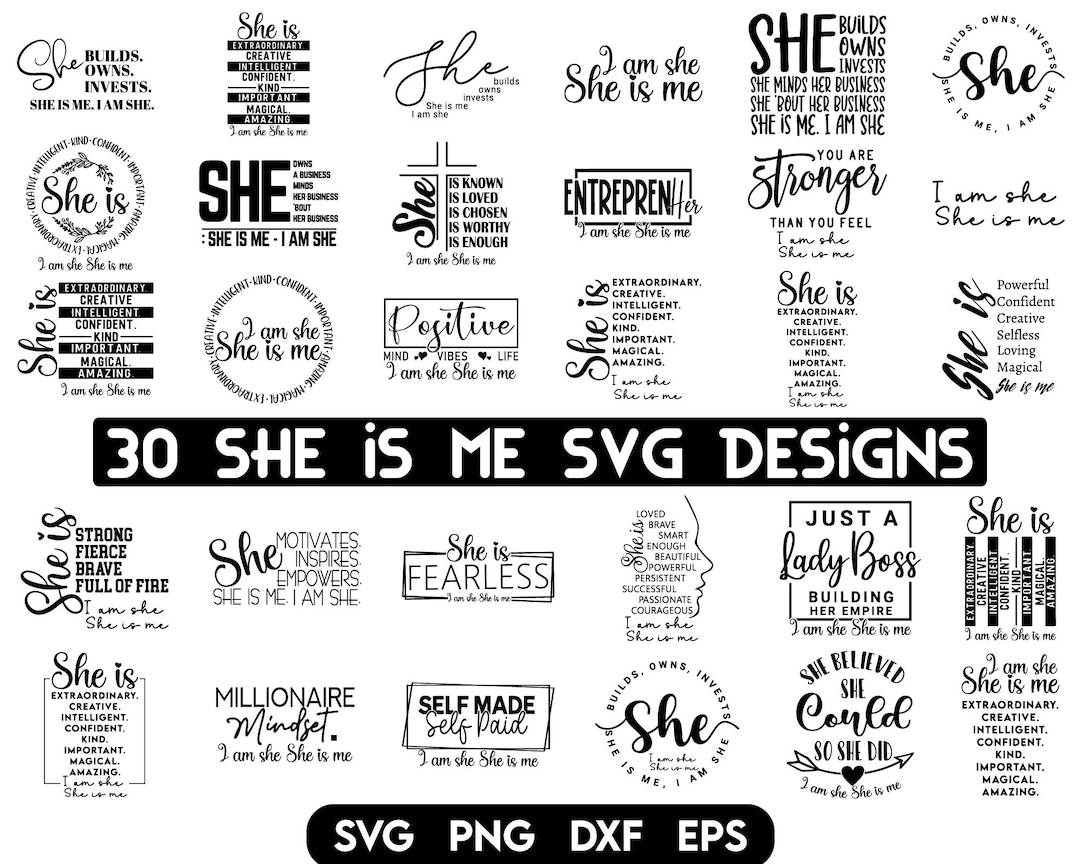 She is Me SVG Bundle, Postive Quotes Svg, Woman Affirmation Svg ...