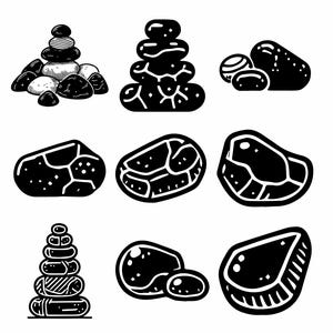 Pile of Stones SVG Bundle, Pile of Rocks Boulder Stone Stack Mound Heap ...
