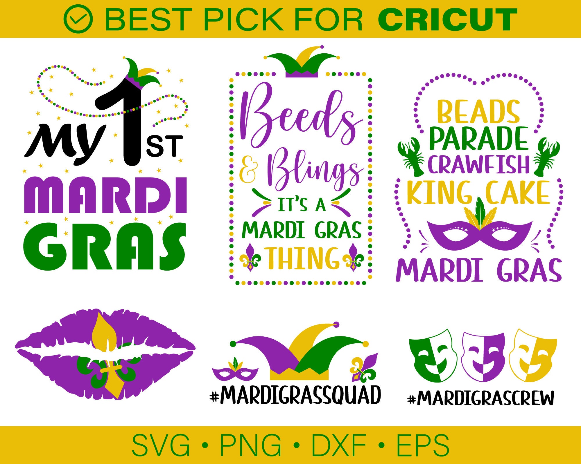Mardi Gras SVG Bundle Fat Tuesday Svg Carnival Svg Funny | Etsy