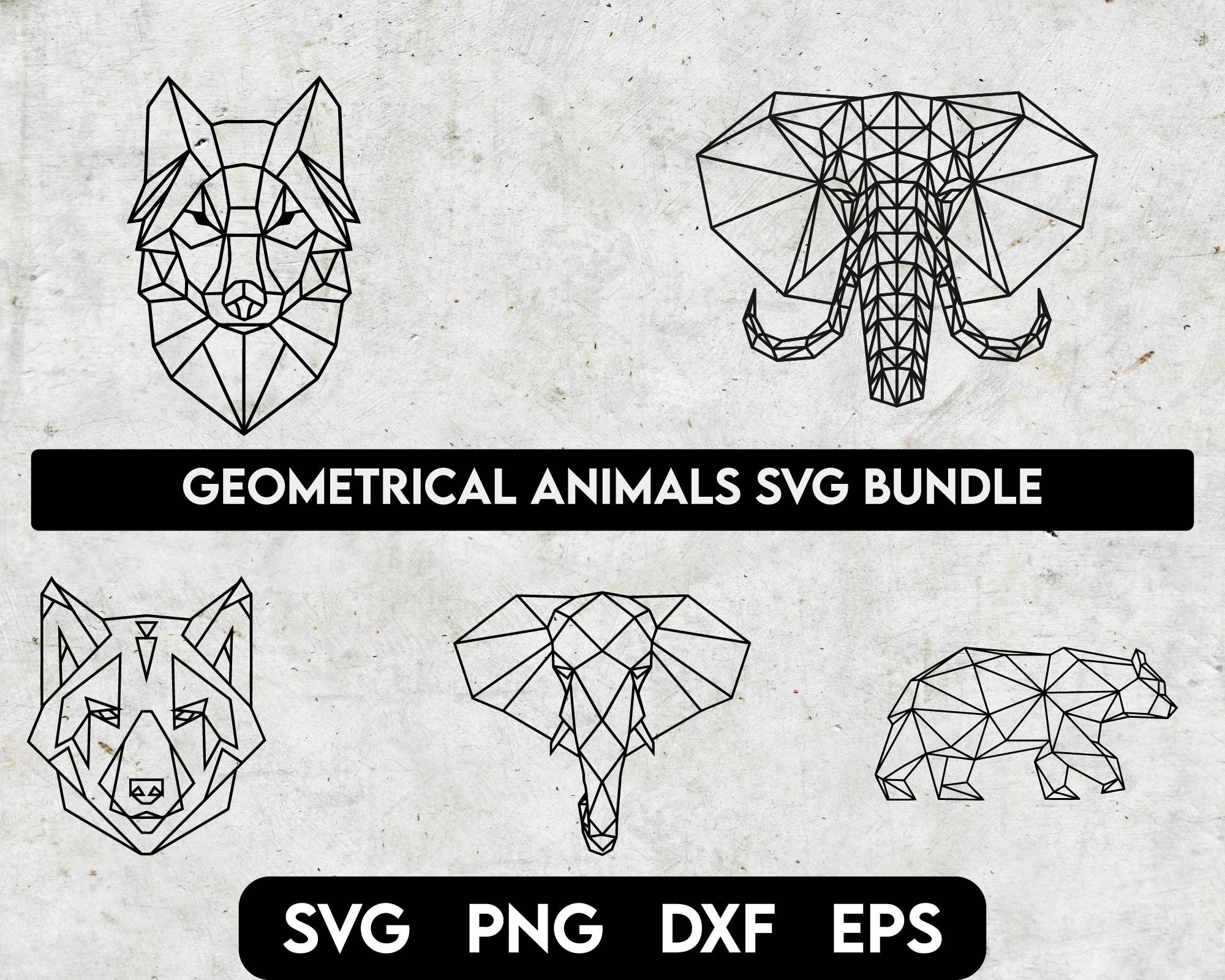 Geometric Animals Faces SVG Bundle Animal Svg Origami - Etsy