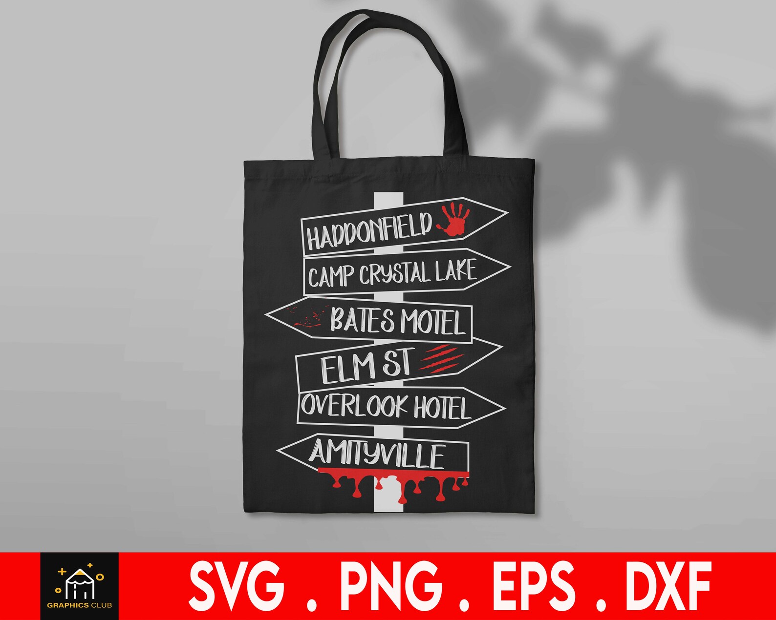 Horror Street Sign Svg, Haddonfield Sign, Camp Crystal Lake Sign, Bates ...