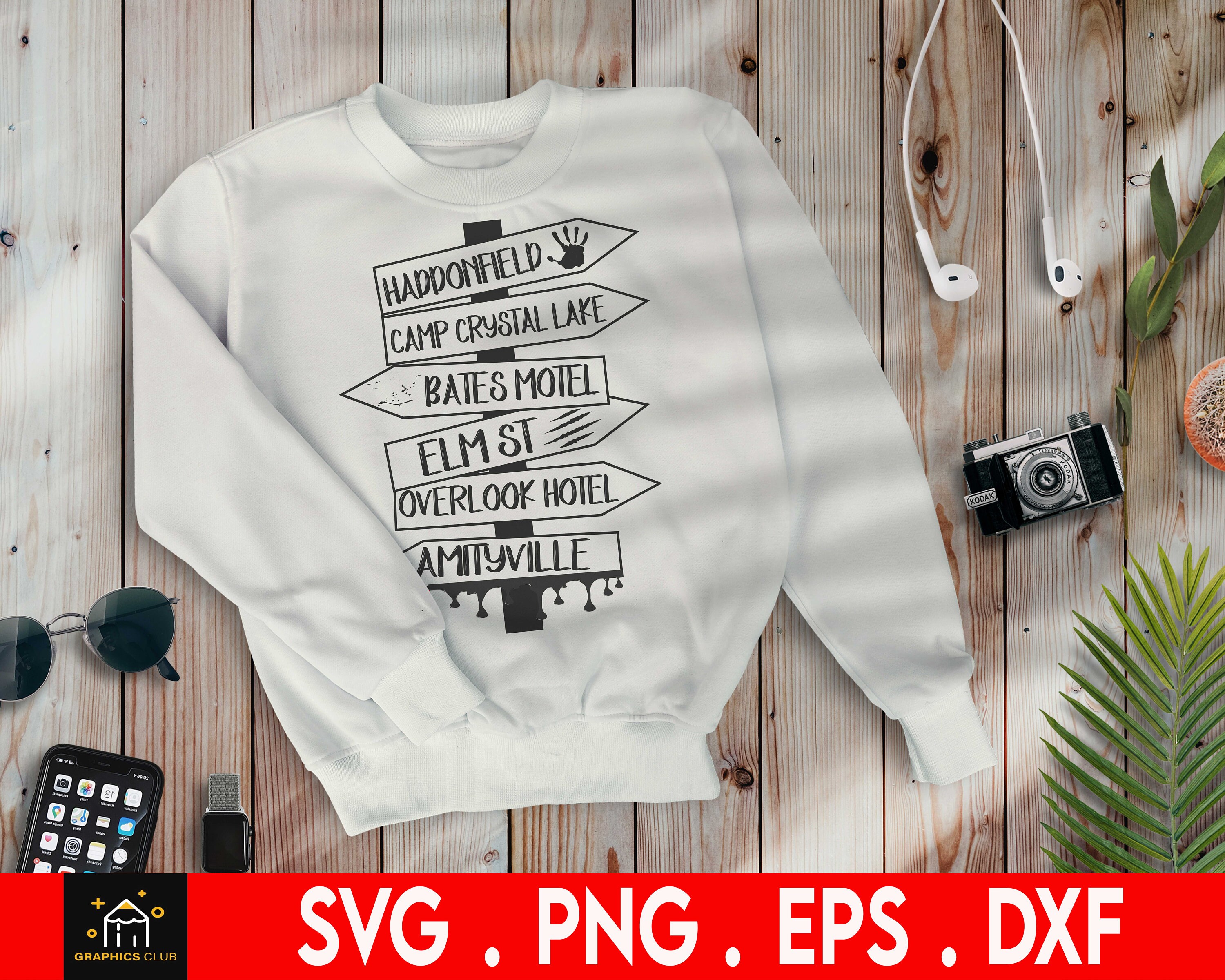 Horror Street Sign Svg Haddonfield Sign Camp Crystal Lake - Etsy