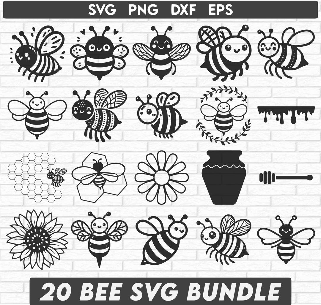 Bee Svg Bundle, Bee Hive Svg, Bee Png, Honeycomb Svg, Bee Clipart ...