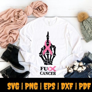 Breast Cancer SVG Middle Finger SVG Fuck Cancer SVG Funny - Etsy