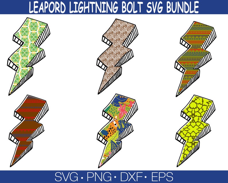 Leopard Lightning Bolt Svg Bundle Leopard Lightning Bolt Png - Etsy