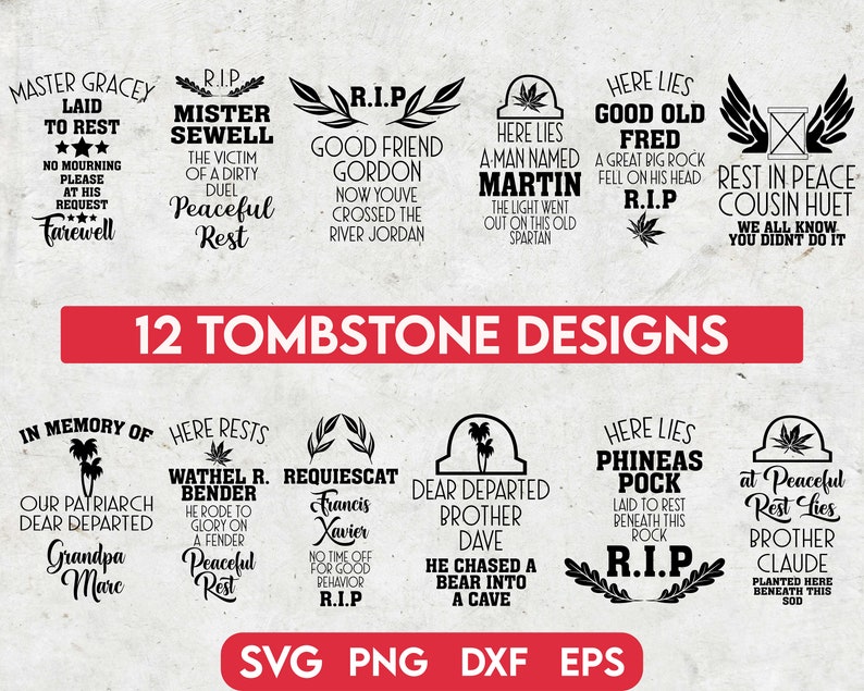 Tombstone SVG, Grave SVG, Halloween SVG Bundle, Tombstone Clipart ...