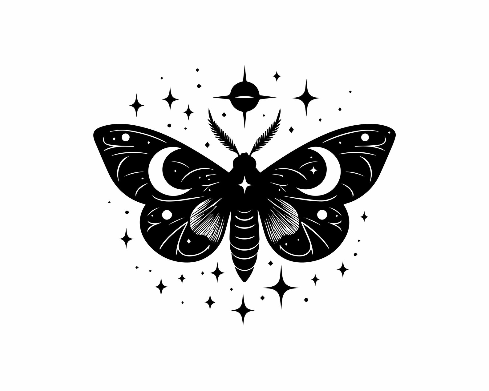 Moth SVG Bundle, Moth Line Drawing, Moth SVG, Moths Clipart, Boho Moth ...