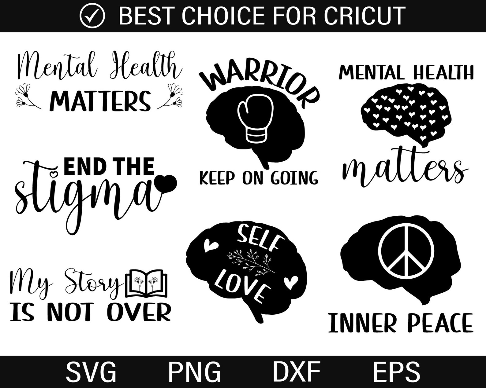 Mental Health SVG Bundle, Inspirational Svg, Mental Health Awareness ...