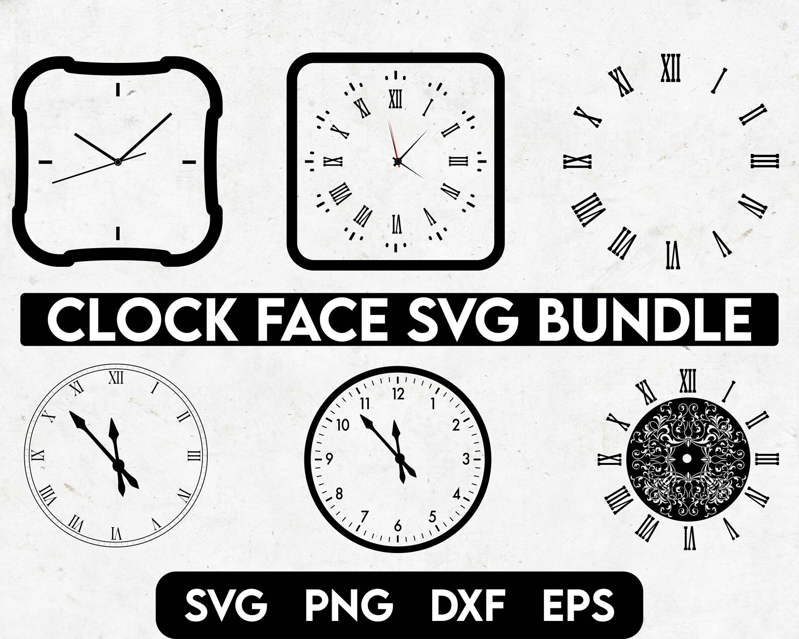 Clock Face Svg Bundle Clock Face Clipart Clock Svg Roman - Etsy UK