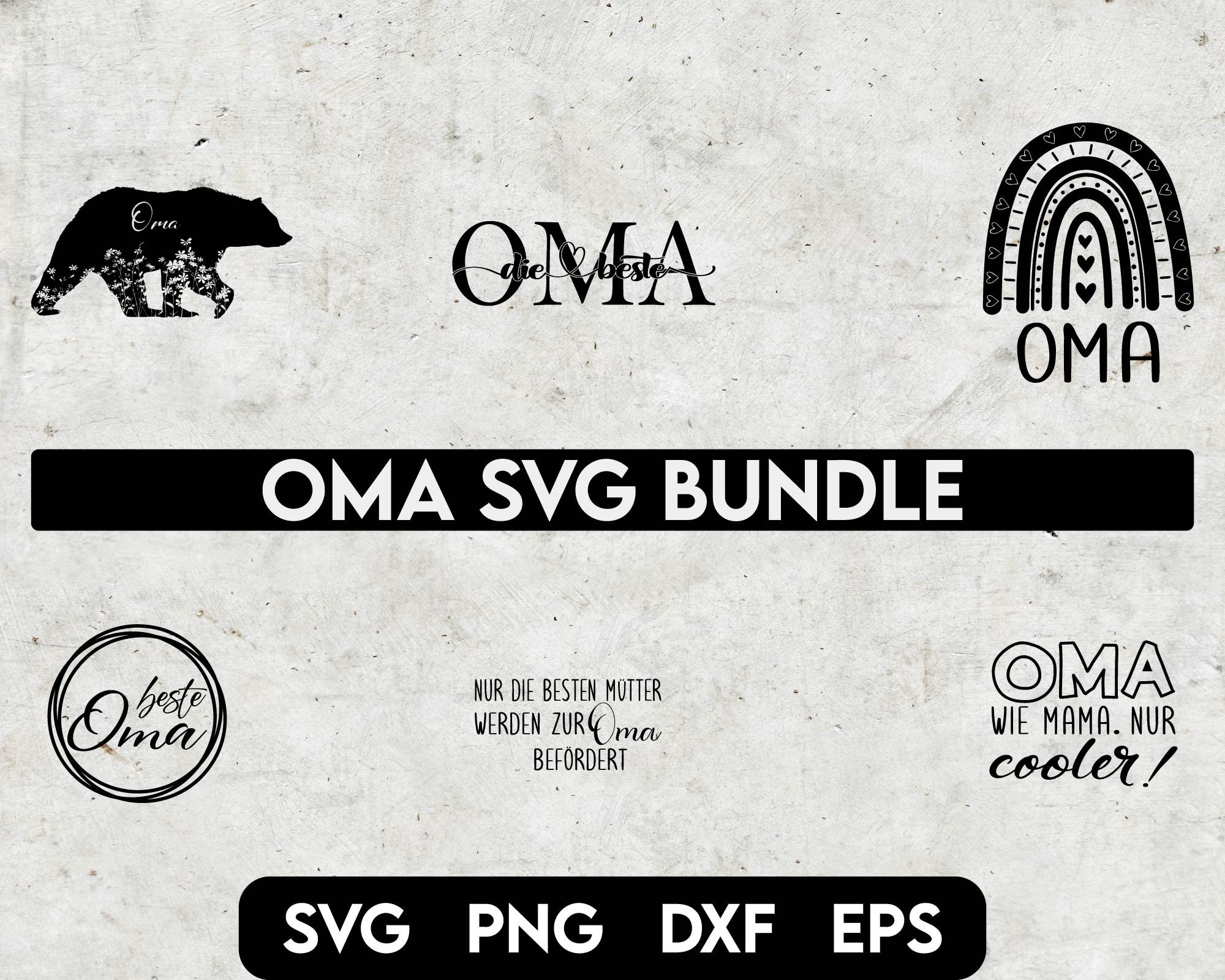 German Oma Plotter SVG bundle, Liebe Omi svg, Wreath Split Monogram svg ...