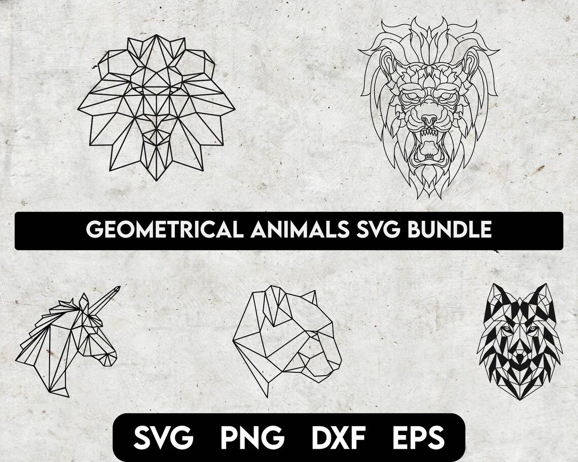 Geometrische Tiere Gesichter SVG Bundle Tier svg Origami - Etsy.de