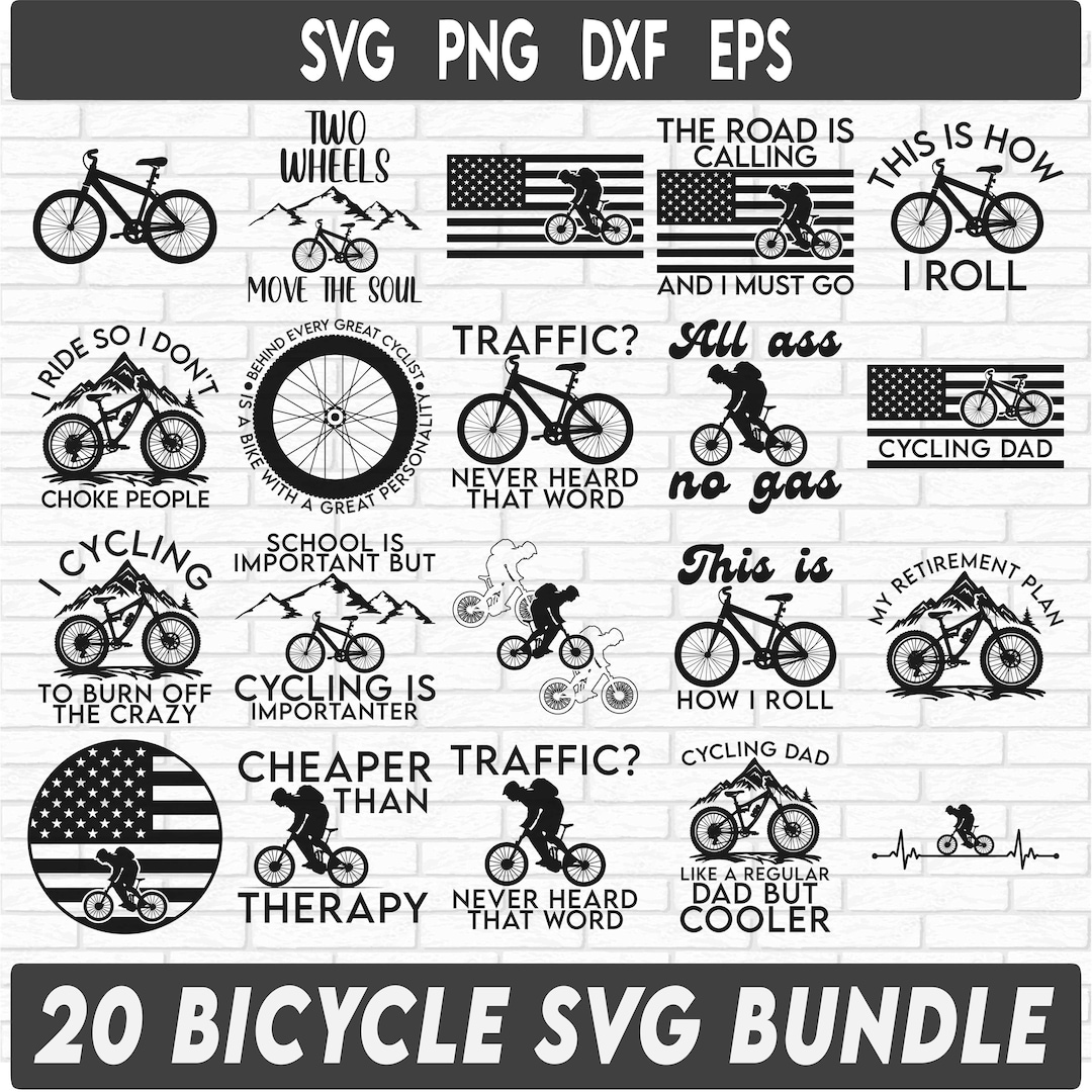 Bicycle SVG Bundle, Cycling Cut File, Cycling Quotes Svg, Cyclist Svg ...
