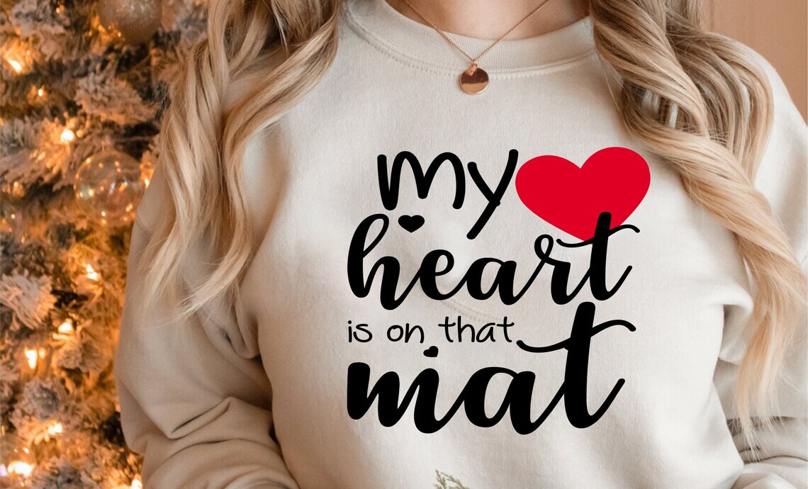 My Heart is on That Mat Svg Wrestling Mom Svg Love My | Etsy