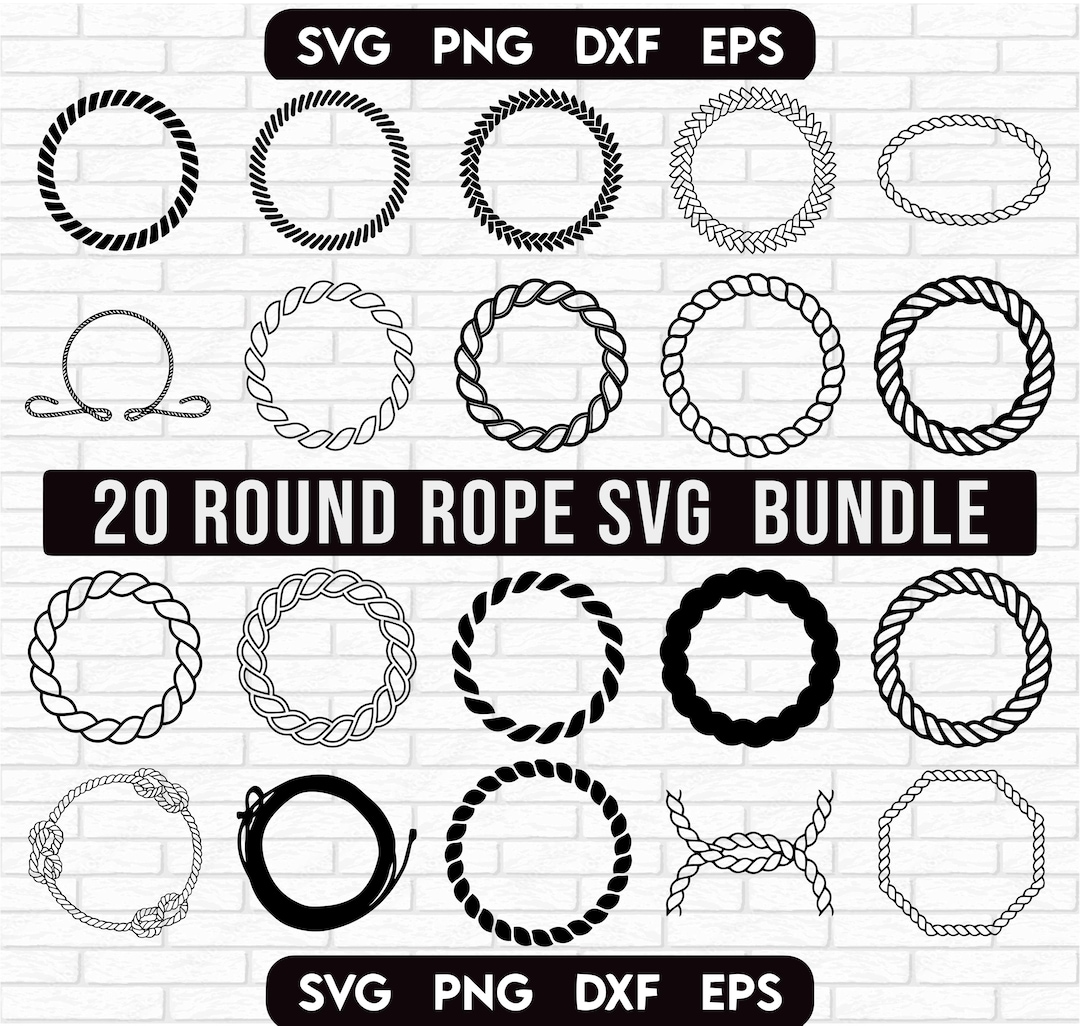 Rope Circle Frames SVG Bundle, Rope Border, Rope Wreath Svg, Nautical ...