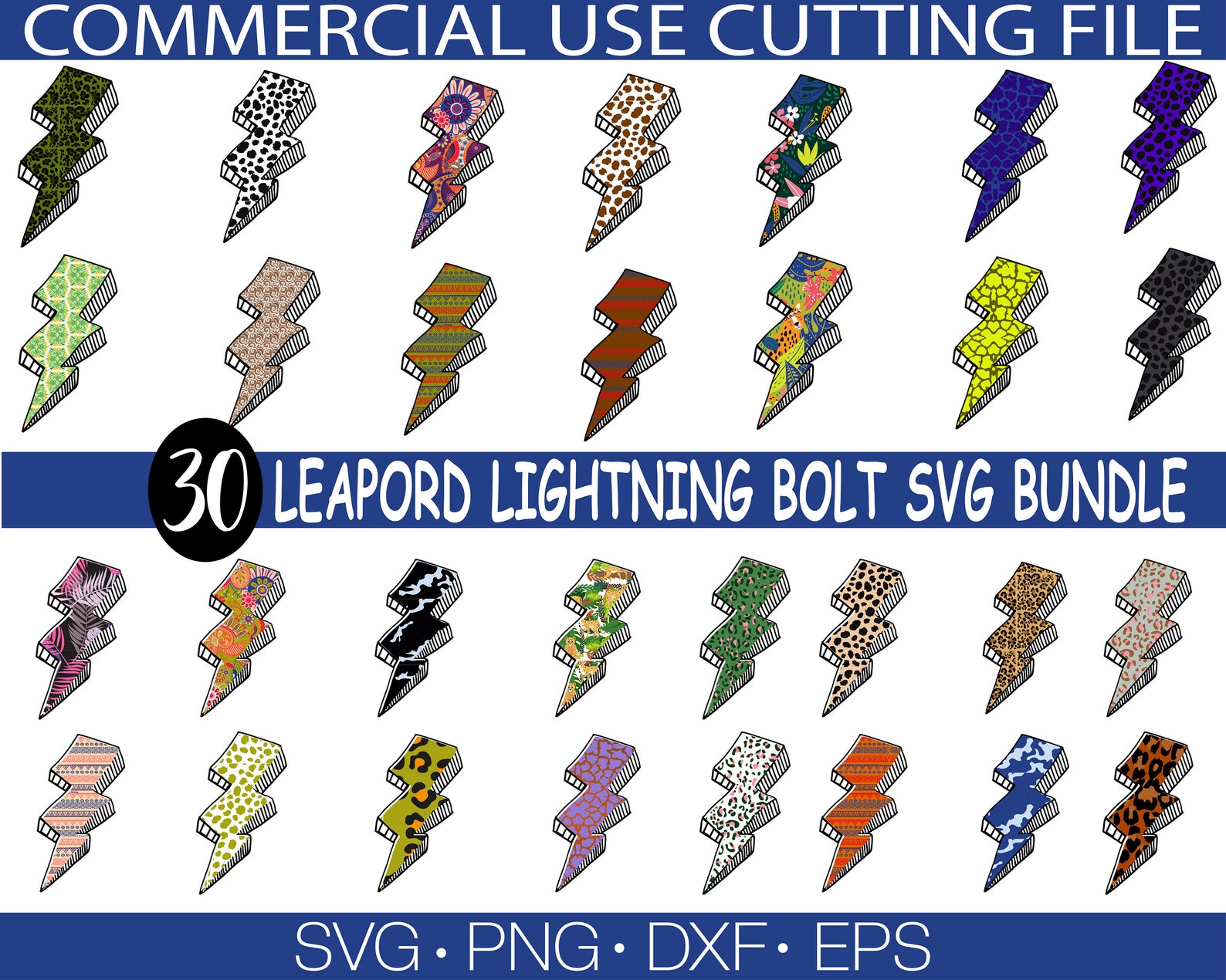 Leopard Lightning Bolt Svg Bundle Leopard Lightning Bolt Png - Etsy