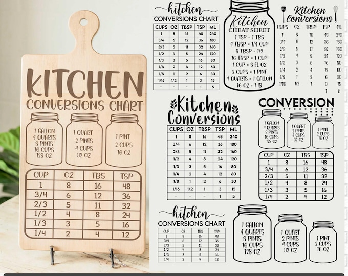 Kitchen Conversion Chart Svg, Decorative Kitchen Conversion ,kitchen ...