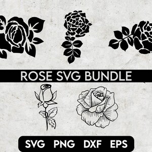 Rose Svg Bundle, ROSES Svg, Rose Clipart Bundle, Rose Svg Cut Files for ...