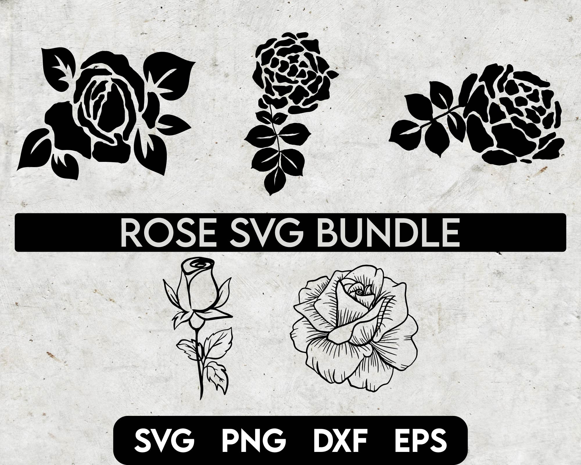 Rose Svg Bundle, ROSES Svg, Rose Clipart Bundle, Rose Svg Cut Files for ...