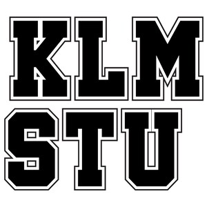 Varsity Font Svg Bundle, Layered Varsity Font Svg, Sports Font, College ...