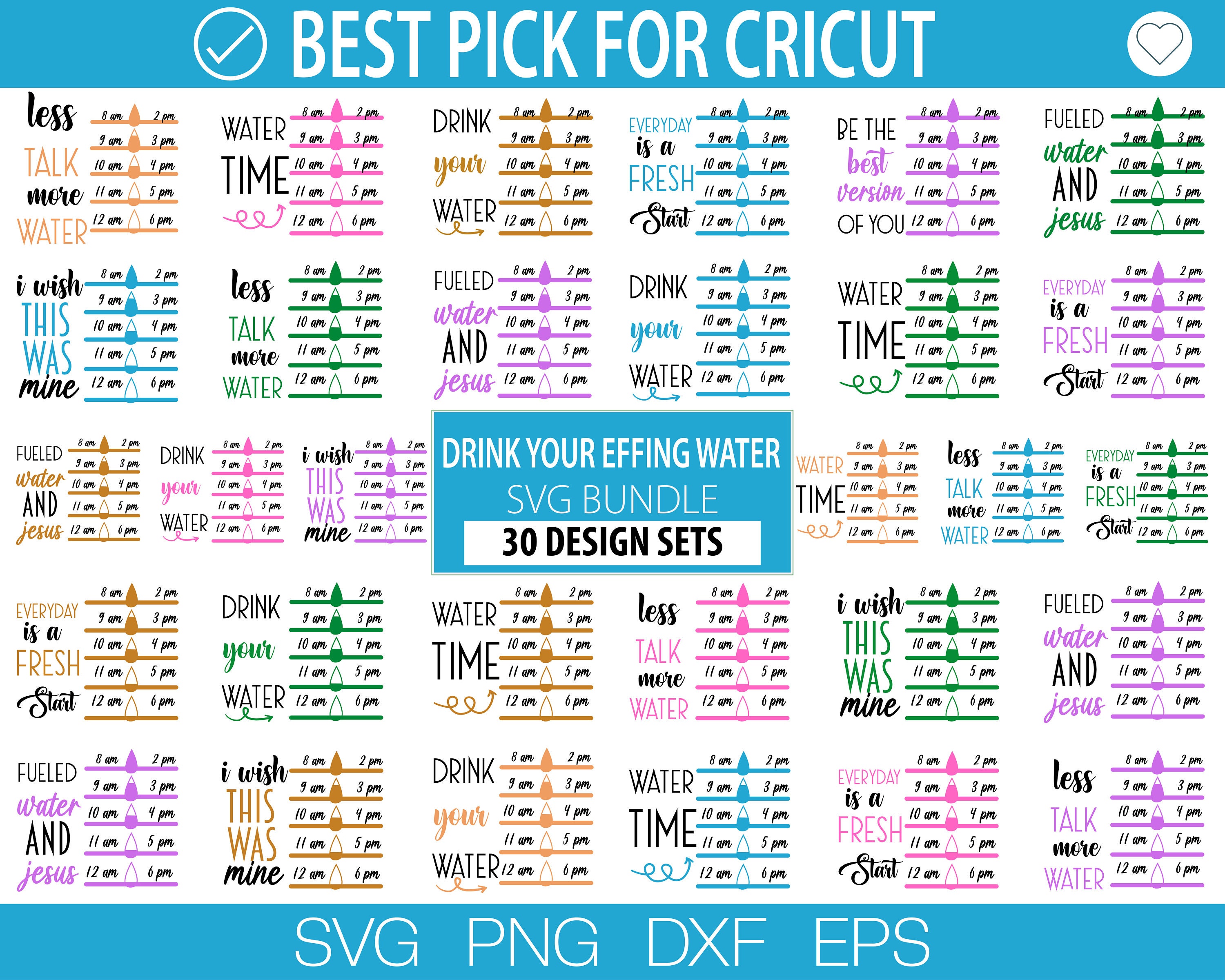 Drink Your Effing Water Tracker SVG Water Bottle Tracker Svg - Etsy UK