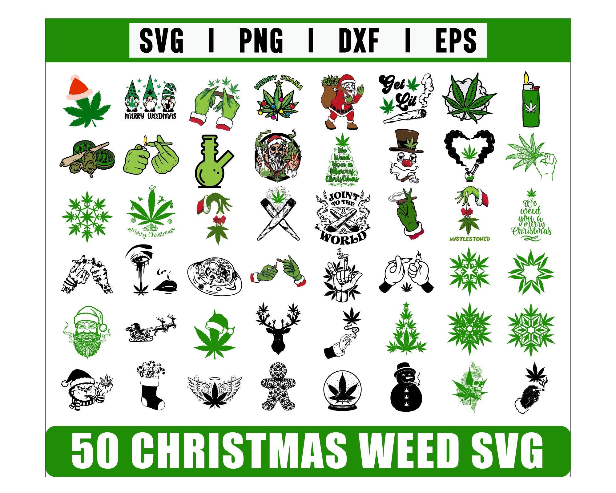 50 Weed Christmas BUNDLE SVG, Marijuana Christmas, Mary Juana Svg ...