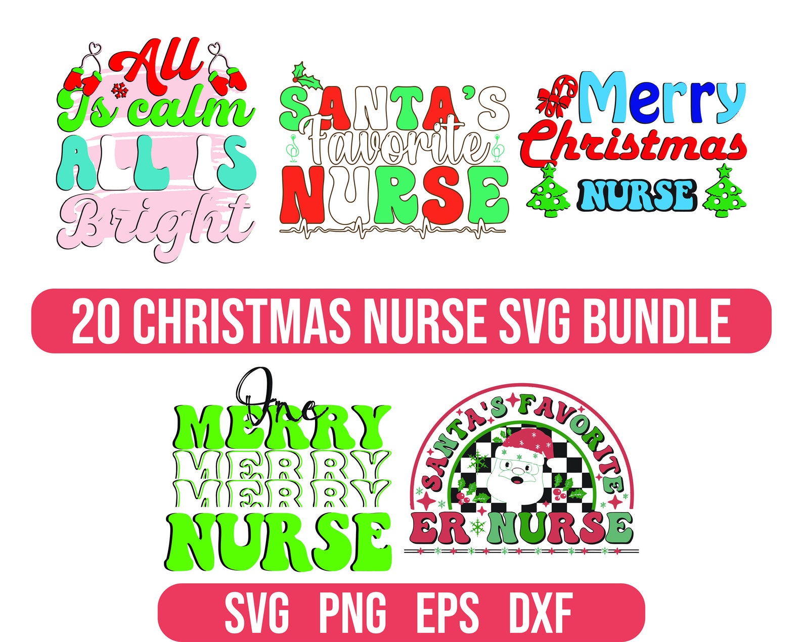 Christmas Nurse Svg Bundle, Nurse SVG, Christmas Nurse Svg, Nurse ...
