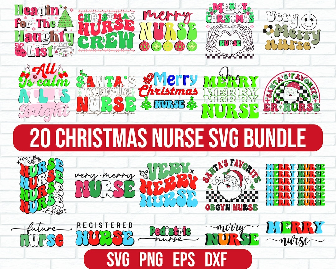 Christmas Nurse Svg Bundle, Nurse SVG, Christmas Nurse Svg, Nurse ...