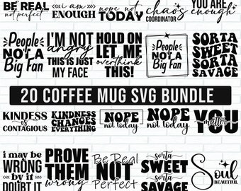 Funny Office Coffee Mug Svg Bundle, Coffee Mug Svg, Coffee Cup Svg ...