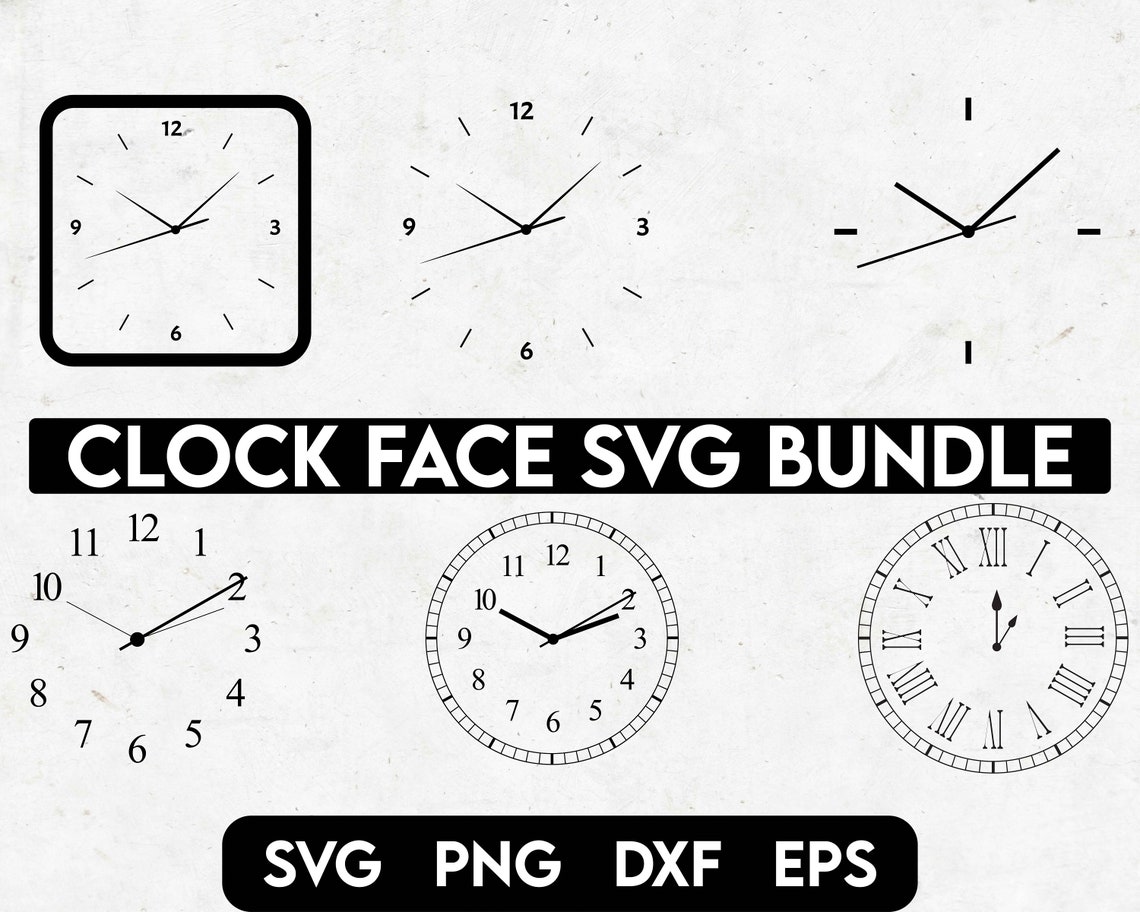 Clock Face Svg Bundle Clock Face Clipart Clock Svg Roman - Etsy Canada
