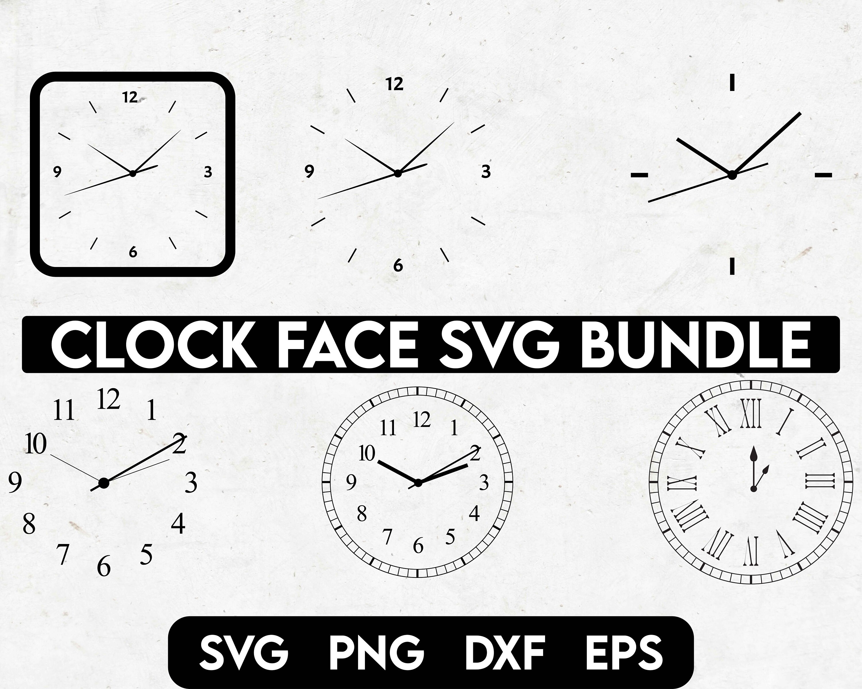 Clock Face Svg Bundle Clock Face Clipart Clock Svg Roman - Etsy UK