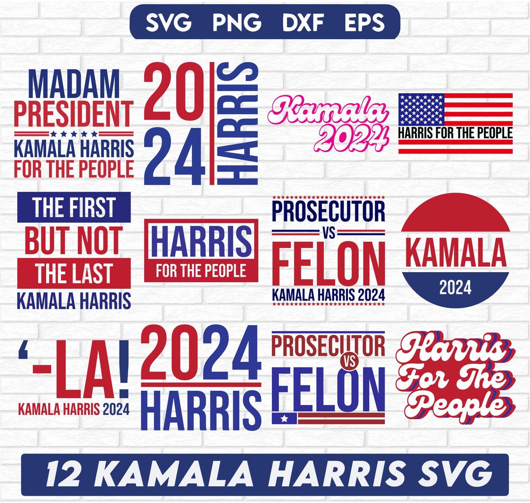 Kamala Harris 2024 Svg Png Bundle, Kamala Harris for President, Madam ...