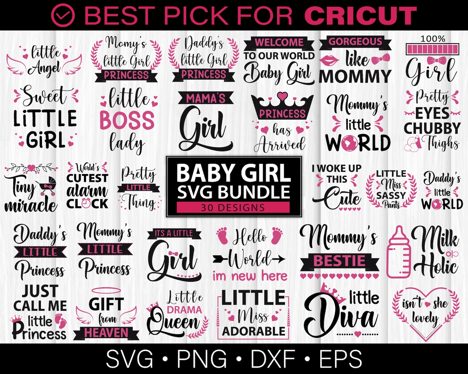 Baby Girl SVG Bundle, Newborn Svg, Girl Mom Svg, Little Princess Svg ...