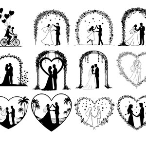 Wedding Heart Svg Bundle,wedding Svg Bundle,couple Svg, Wedding Heart ...