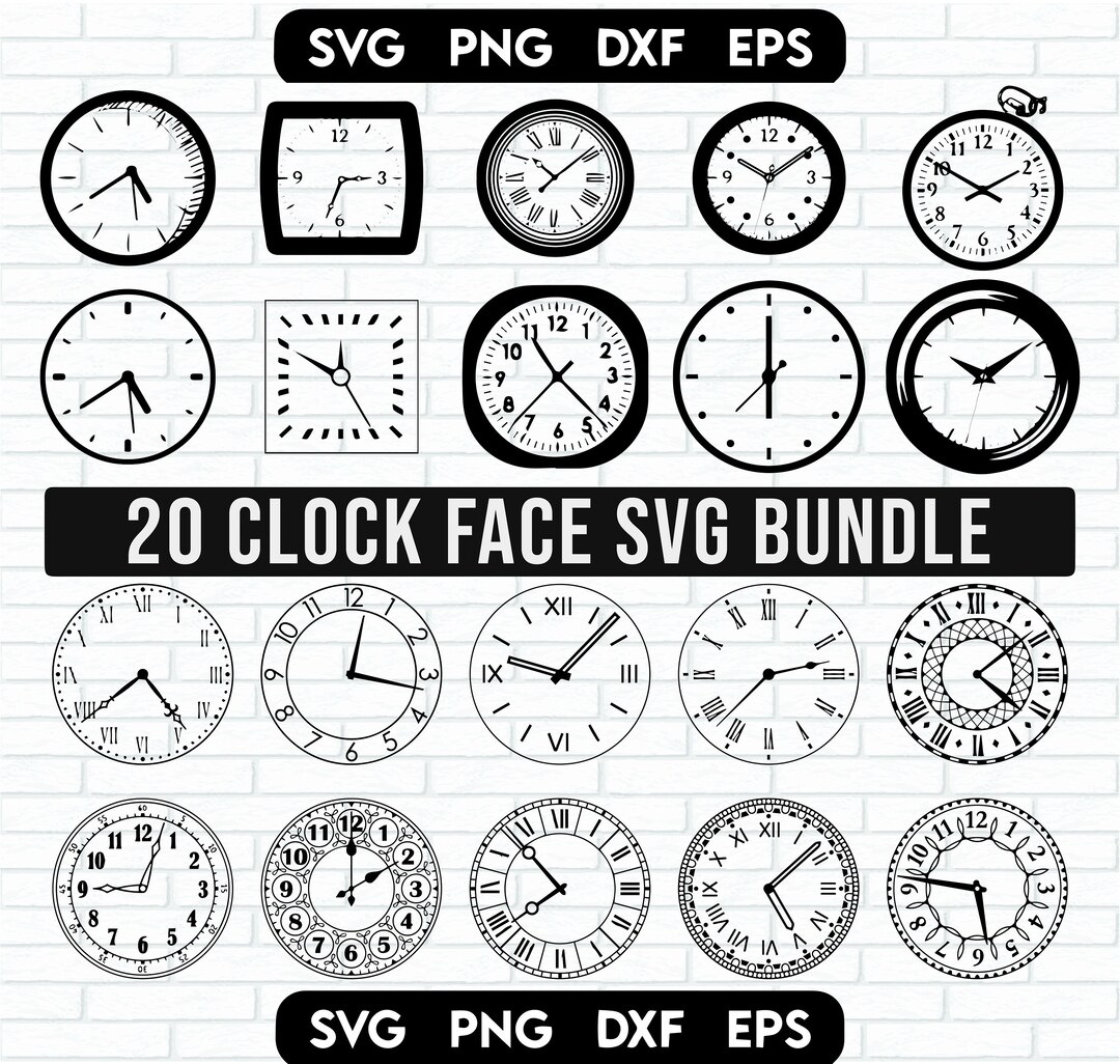 Clock Face SVG Bundle, Clock Svg, Clock Face Clipart Bundle Cut Files ...