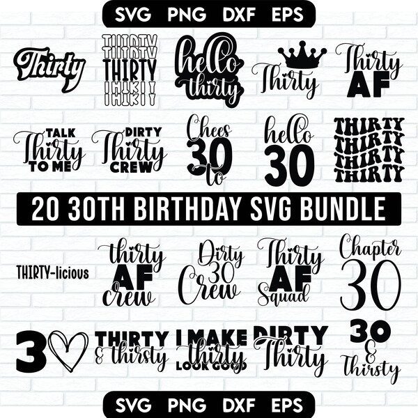 Thirty Svg - Etsy