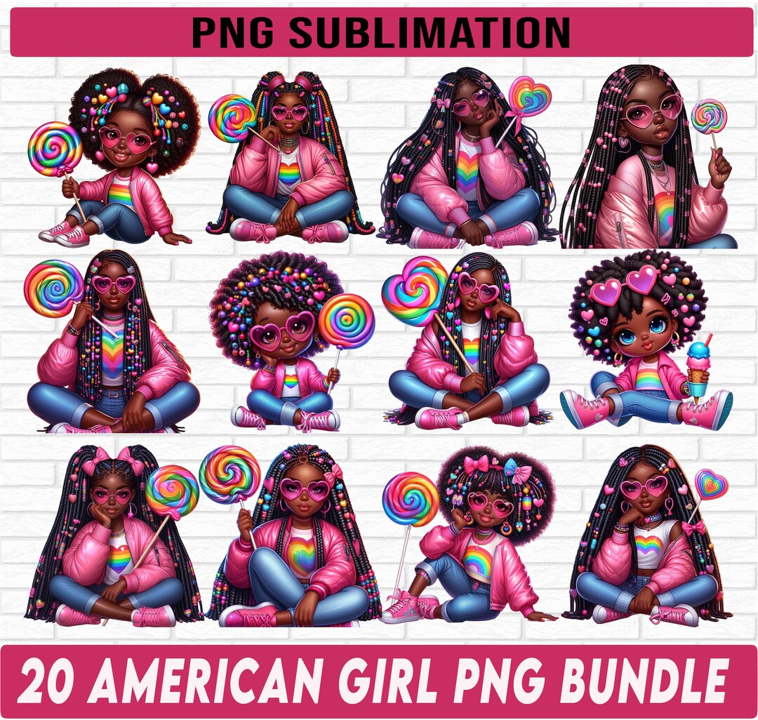 Black Girl Clipart Bundle, Quirky African American Girl , Cute Black ...