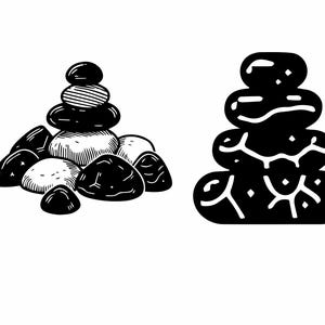 Pile of Stones SVG Bundle, Pile of Rocks Boulder Stone Stack Mound Heap ...